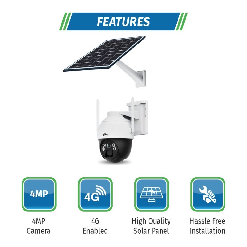 Buy Godrej Ace Pro Green 4MP Solar Powered Camera online from Sharp Imaging